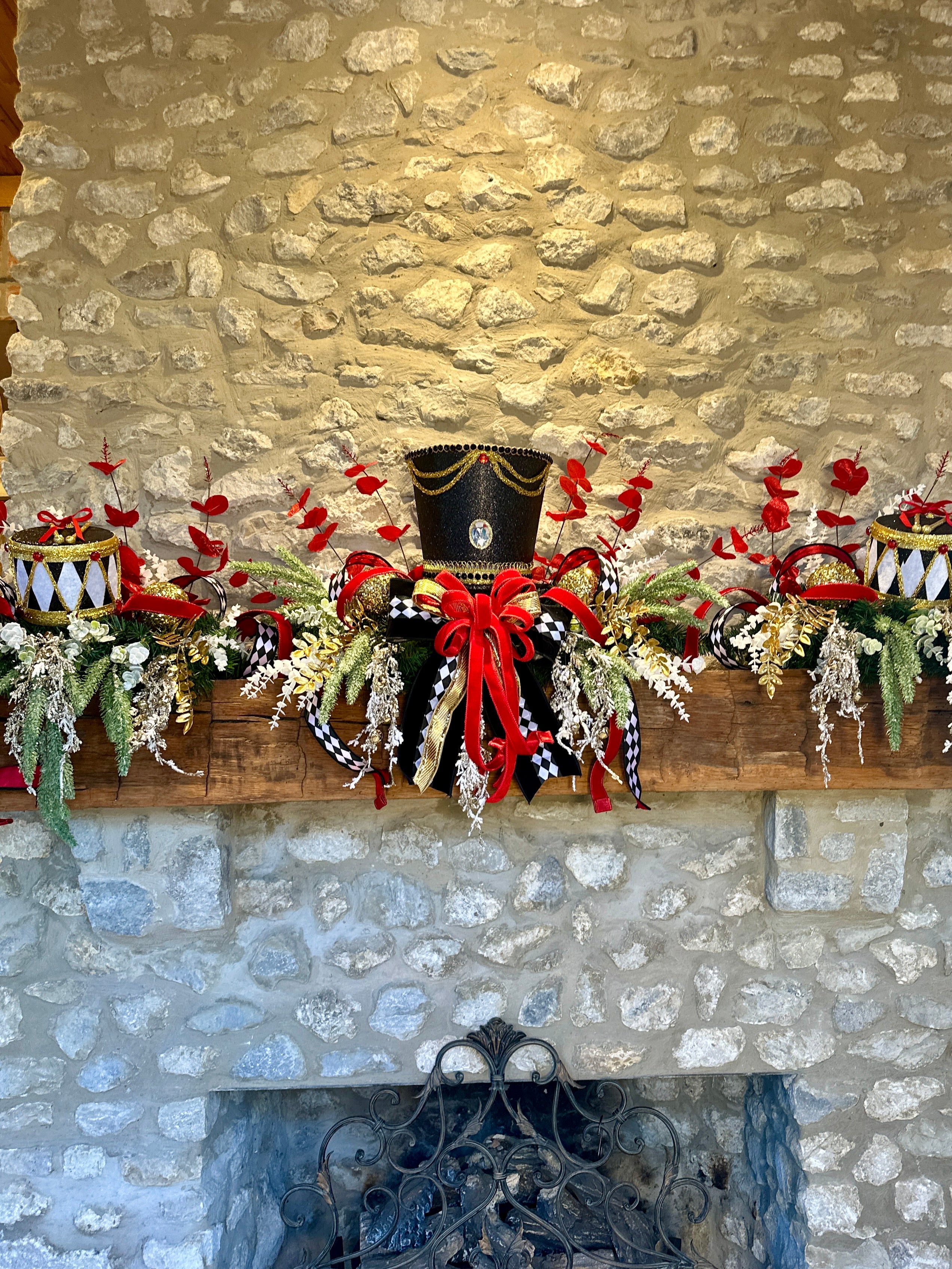 3-Piece Nutcracker Mantel Decor Set, Red Gold Black – Maggi Belle Posh
